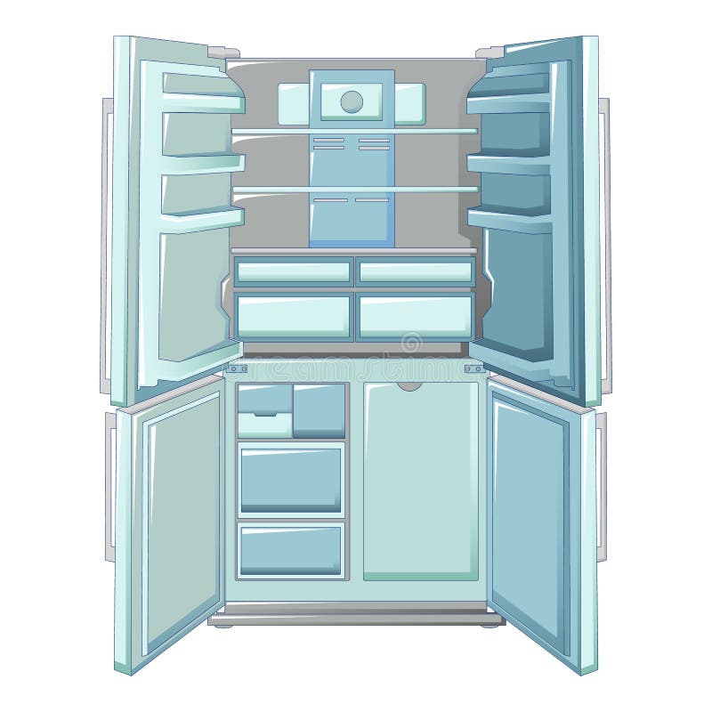 Large Open Refrigerator Icon, Cartoon Style Stock Vector - Illustration ...