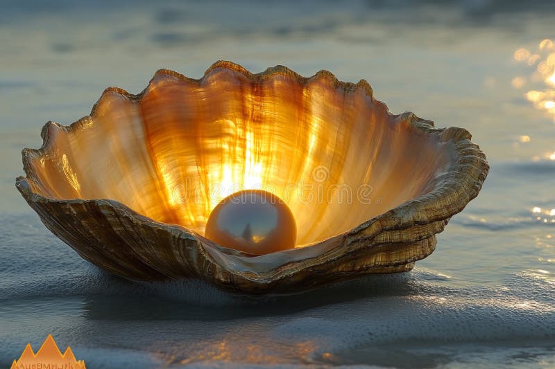 Glowing Pearl Open Shell Sunset Stock Photos - Free & Royalty-Free ...