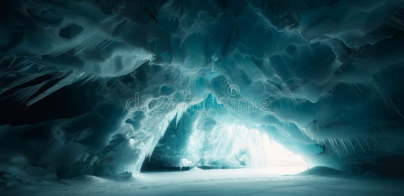 A Large, Open Space with Ice Formations Hanging from the Ceiling by AI ...
