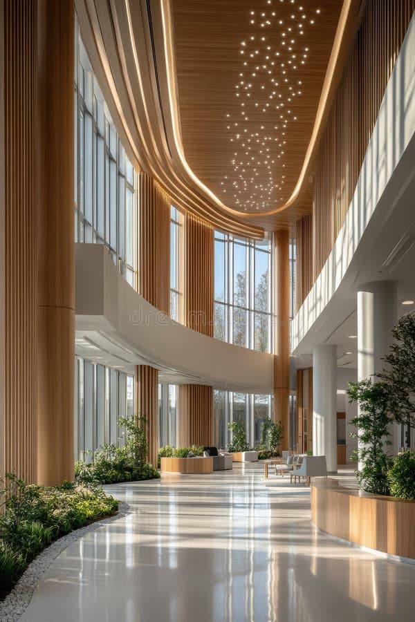 A Large, Open Space with a Lot of Natural Light and Greenery Stock ...