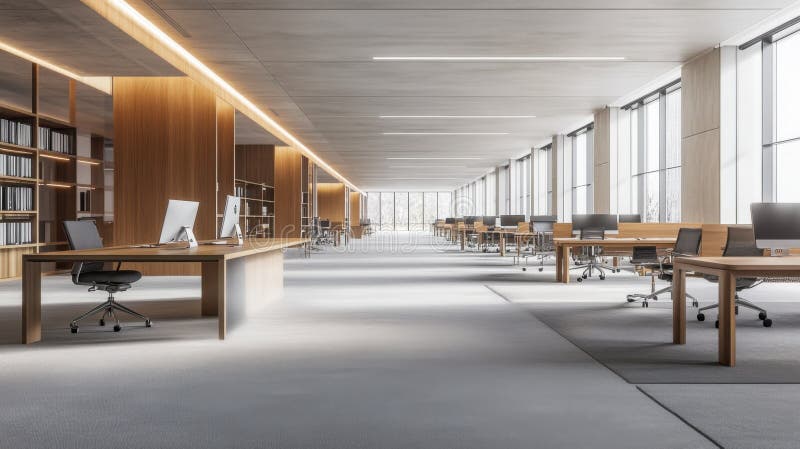 Spacious Design: an Overview of a Large Open Office Stock Photo - Image ...