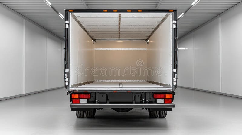 A Large Open Truck with a White Door Stock Image - Image of empty ...