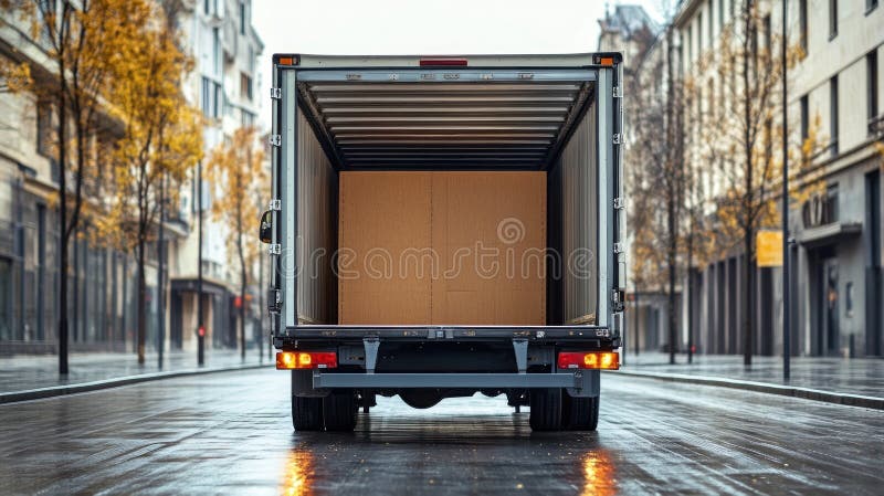 A Large Open Truck with a White Door Stock Image - Image of ...