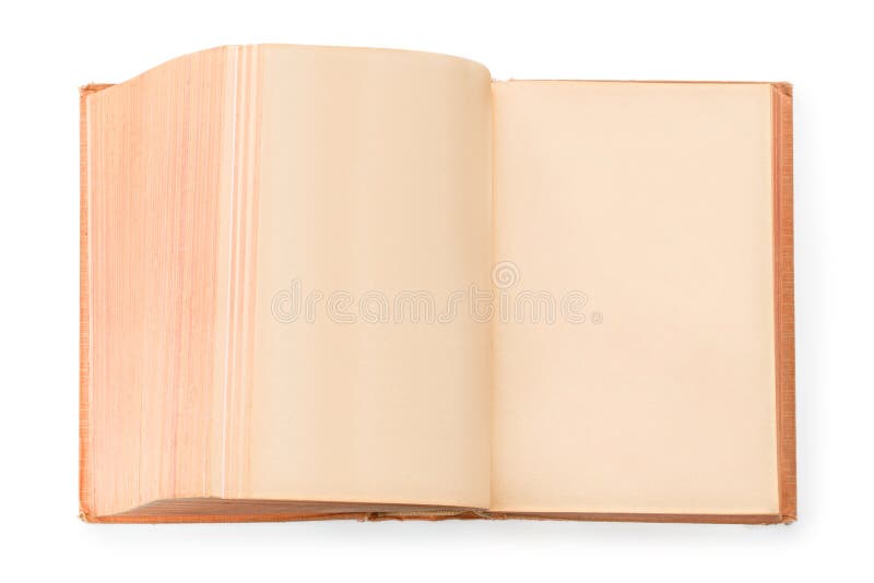 Large Old Open Book with Blank Pages Isolated with Clipping Path Stock ...