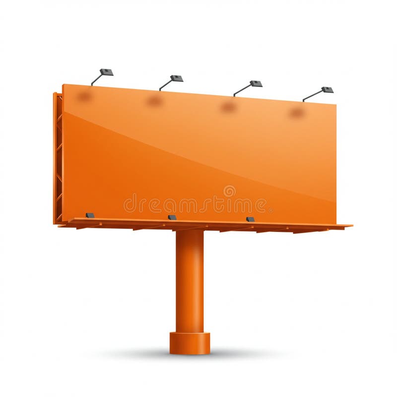 Large Orange Billboard with a Smooth, Glossy Texture on a Sturdy ...