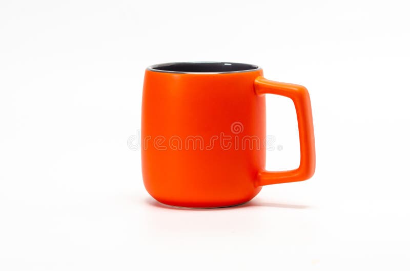 Large Orange Ceramic Mug Isolated on White Background. Stock Image ...