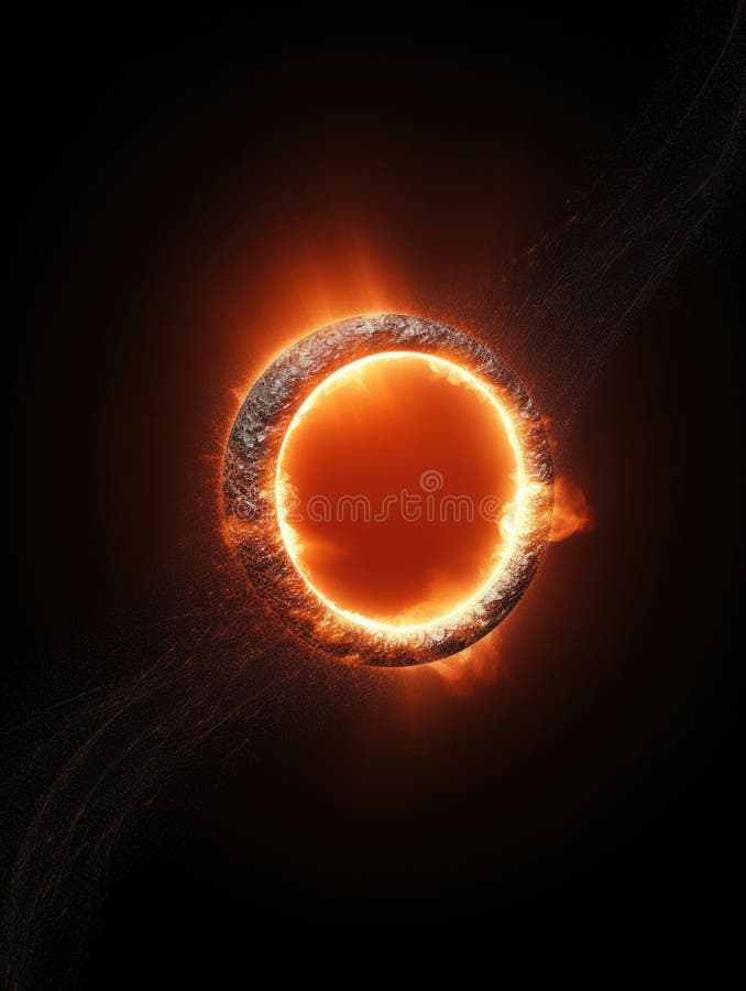 Large Orange Circle with Hole in Middle Stock Image - Image of energy ...