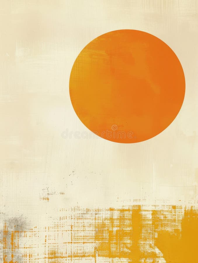 Large Orange Circle in a Textured Abstract Background Blending Warm ...