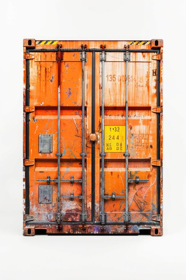 A Large Orange Container on a White Surface. Suitable for Industrial ...