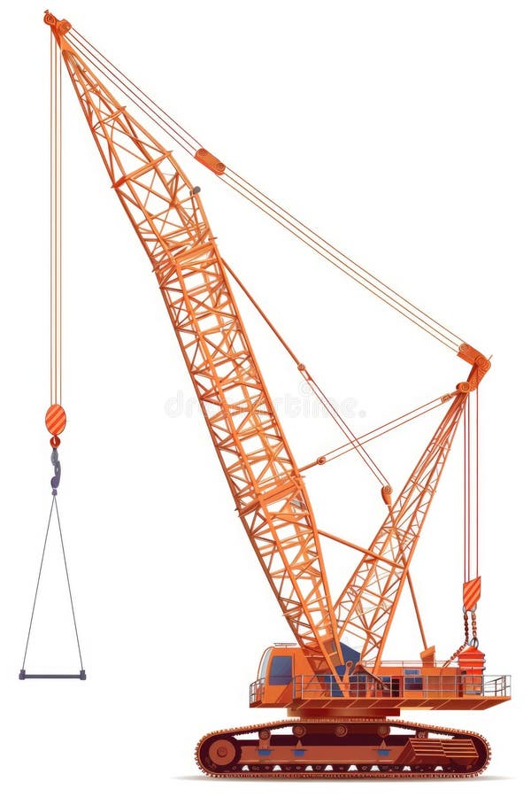 Large Orange Crane is Lifting Heavy Object Stock Photo - Image of white ...