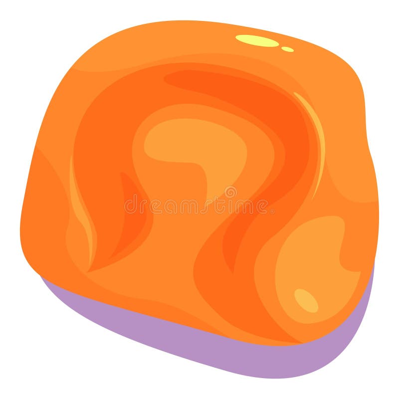 Large Orange Healing Crystal Casting a Purple Shadow Stock Illustration ...