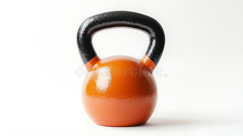 Orange Kettlebell Sits White Background Stock Photos - Free & Royalty ...