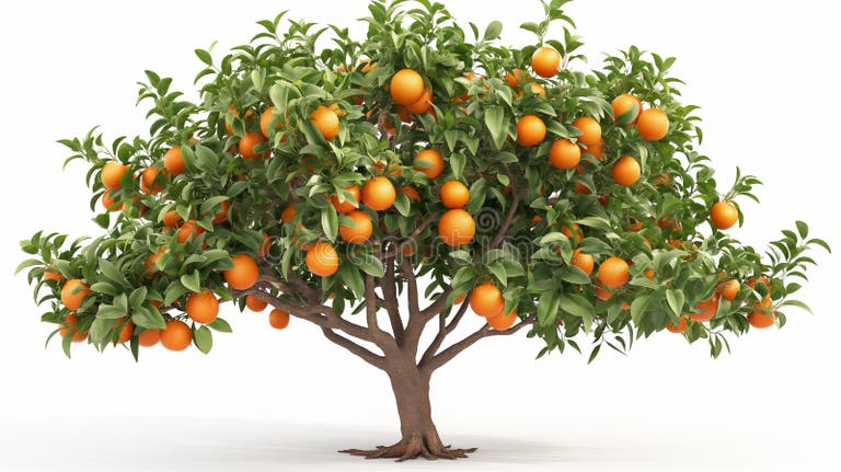A Large Orange Tree with Many Oranges on it Stock Illustration ...