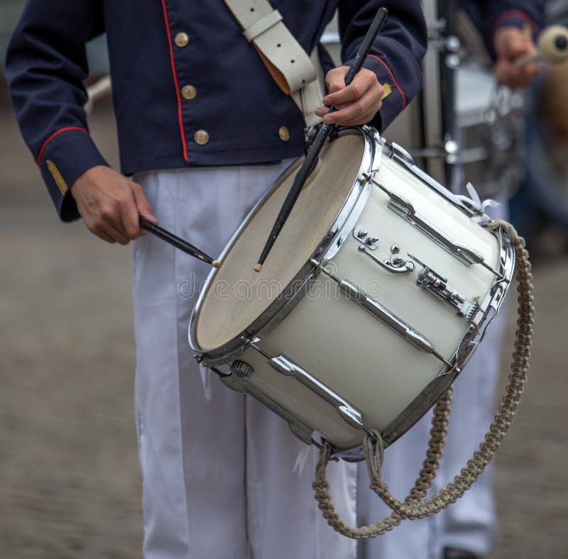 Military Drum Bass Drum With Drum Sticks. Stock Image - Image of band ...