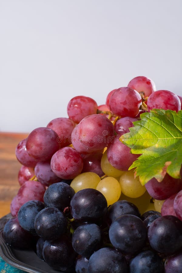 Large Organic Table Grape Globe in Assortment Served on the Tin Stock ...