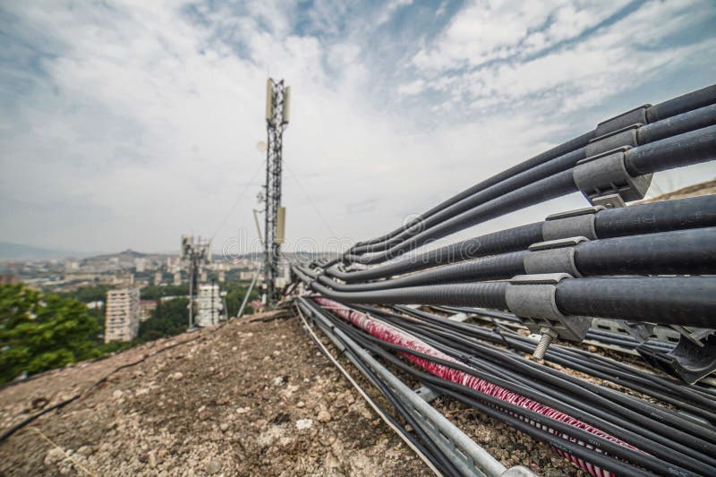 Large, Organized Stack of Pipes Atop a Hill Stock Image - Image of ...