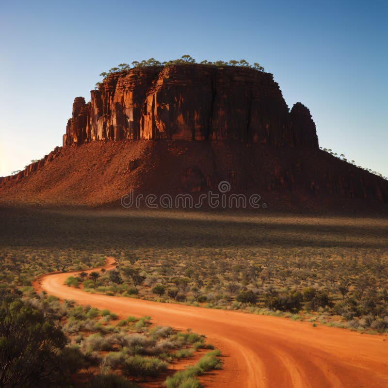 Large Outback Panorama with Clear Sky Made with Generative AI Stock ...