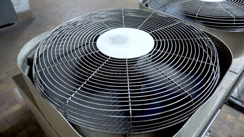 Large Outdoor Air Conditioning Units. Large Fan Air Compressor Stock ...