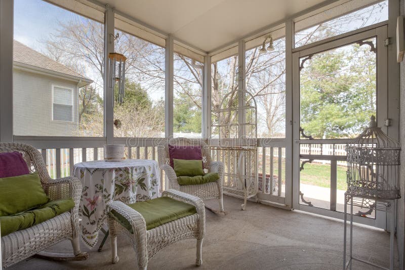 Large Outdoor Porch with Multiple Comfortable Seating Areas Editorial ...