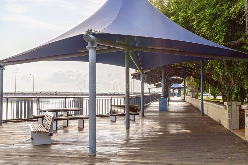 Promenade Walkway Along the River Stock Photo - Image of activity ...