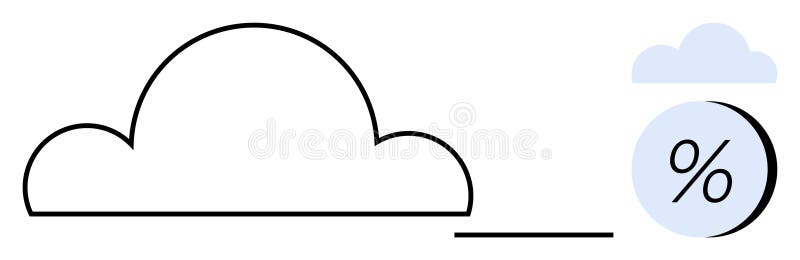 Cloud Computing Concept with Percentage Symbol Highlighting Data ...