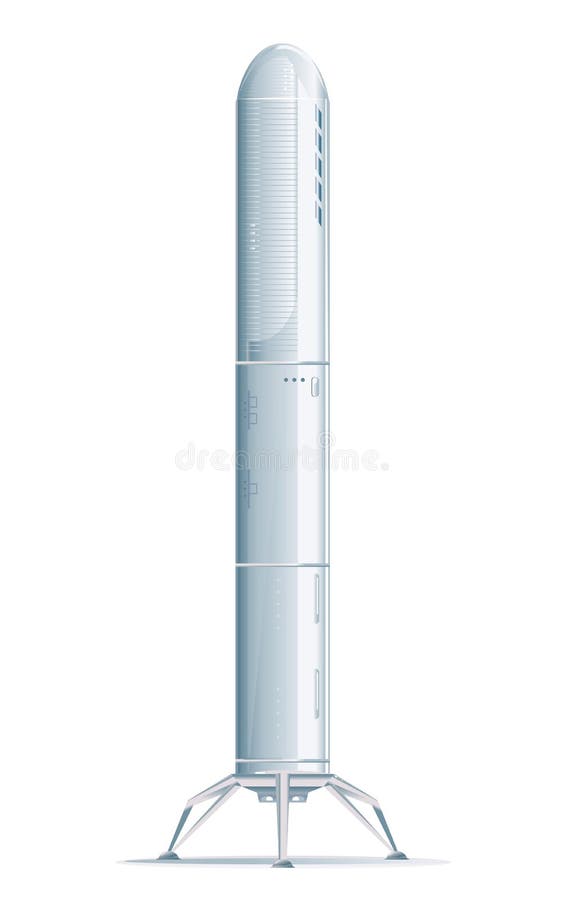Space Rocket Standing Isolated Stock Vector - Illustration of adventure ...