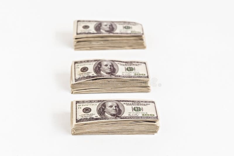 Large Pack of Dollars Isolated Stock Photo - Image of packing, object ...