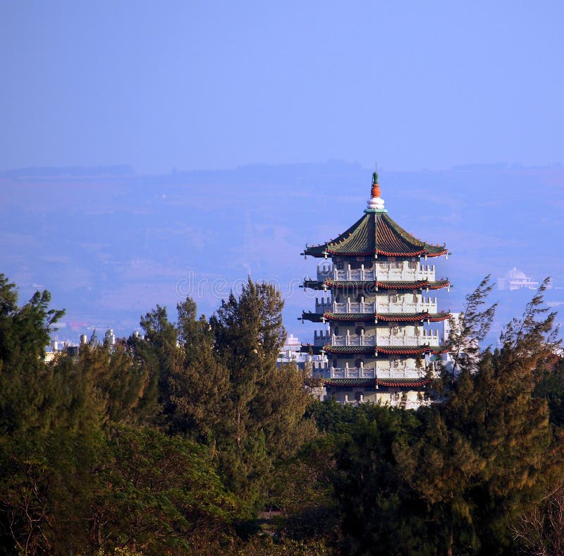 Large Pagoda in Central Taiwan Stock Image - Image of curves, octagon ...