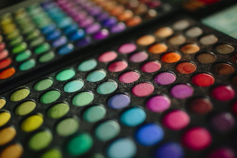 Large Palette of Assorted Colors for Professional Makeup Stock Image ...