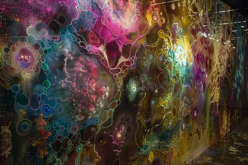 Large Panel: Microscopic World, Cosmic Nebula, Patterns Go from Hot ...