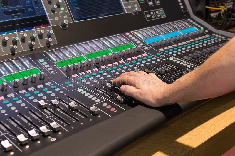 Large Panel of the Stage Controller with Screens Stock Photo - Image of ...
