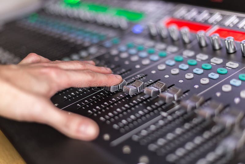 Large Panel of the Stage Controller with Screens Stock Image - Image of ...