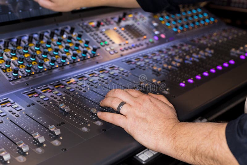 Large Panel of the Stage Controller with Screens Stock Photo - Image of ...