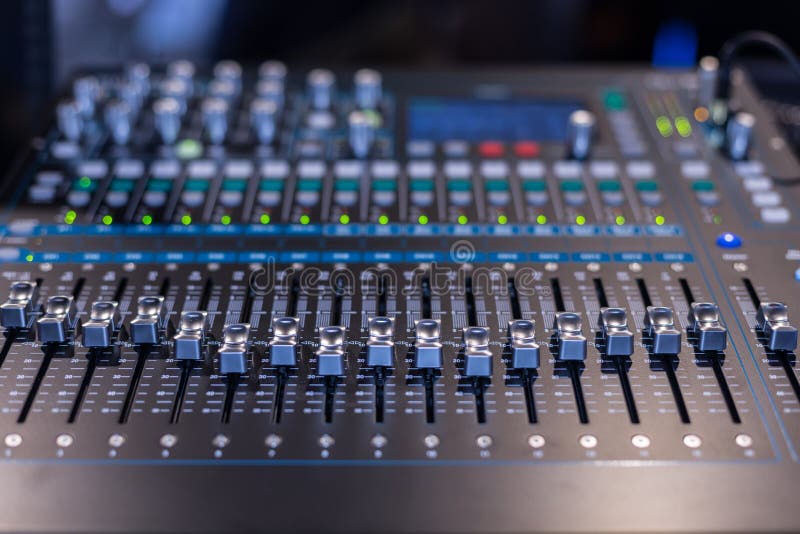 Large Panel of the Stage Controller with Screens Stock Photo - Image of ...