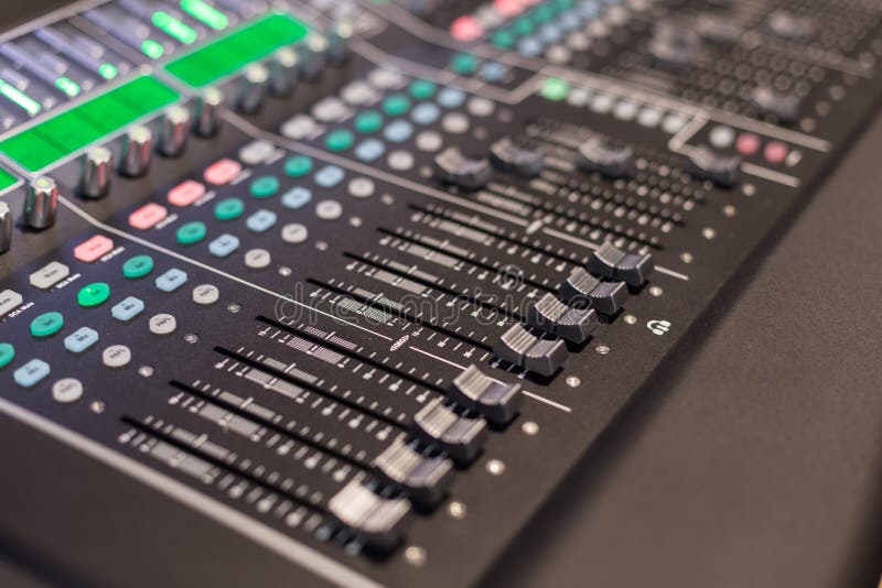 Large Panel of the Stage Controller with Screens Stock Image - Image of ...