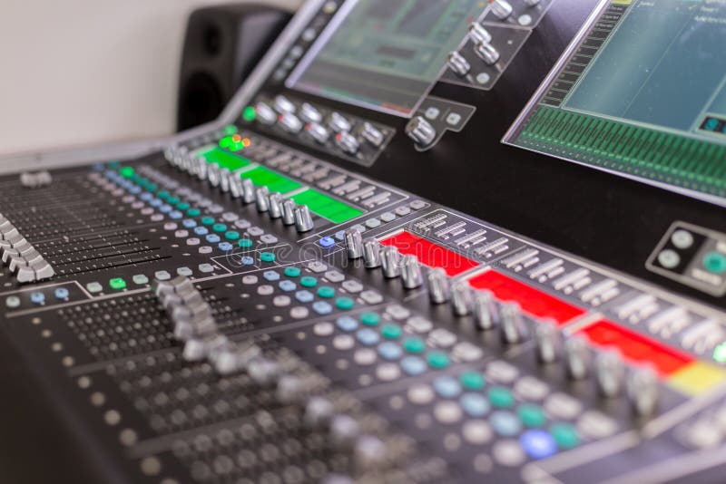 Large Panel of the Stage Controller with Screens Stock Image - Image of ...