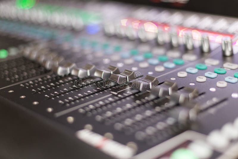 Large Panel of the Stage Controller with Screens Stock Photo - Image of ...