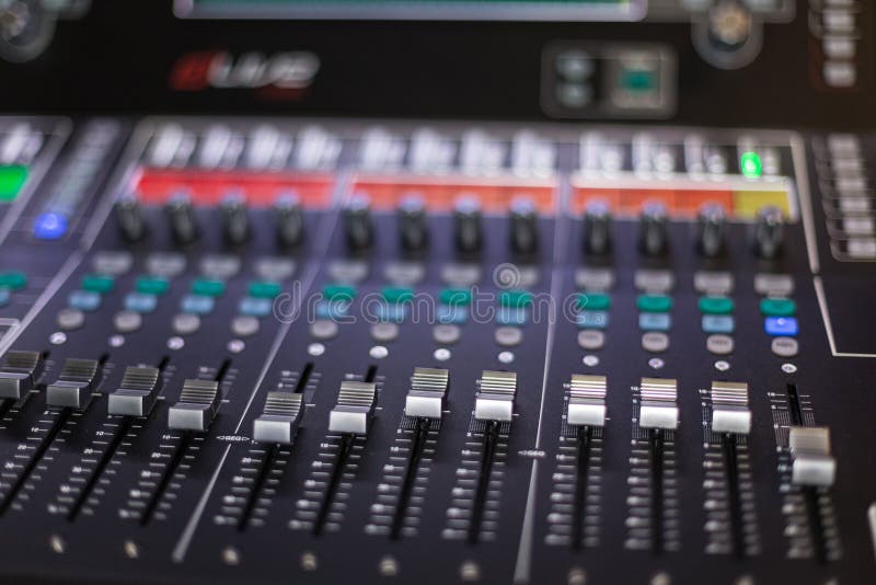 Large Panel of the Stage Controller with Screens Stock Photo - Image of ...