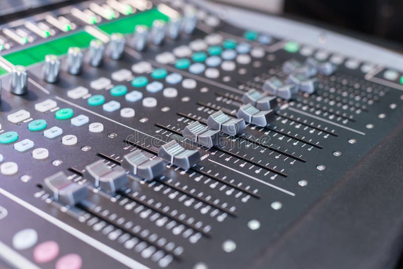 Large Panel of the Stage Controller with Screens Stock Photo - Image of ...