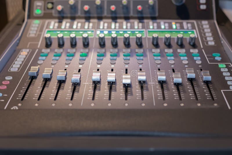 Large Panel of the Stage Controller with Screens Stock Image - Image of ...