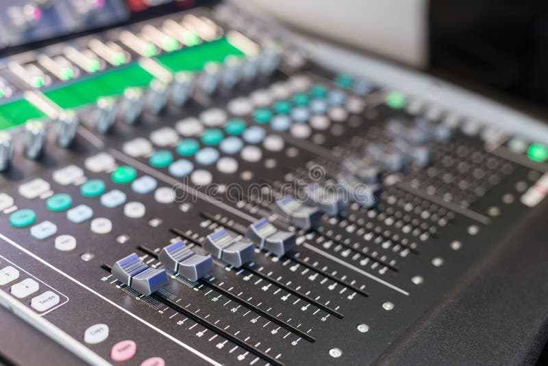 Large Panel of the Stage Controller with Screens Stock Image - Image of ...