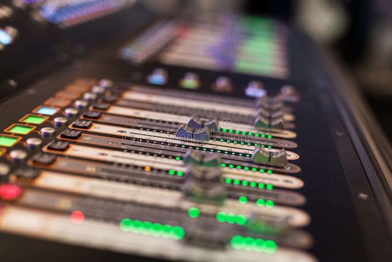 Large Panel of the Stage Controller with Screens Stock Image - Image of ...