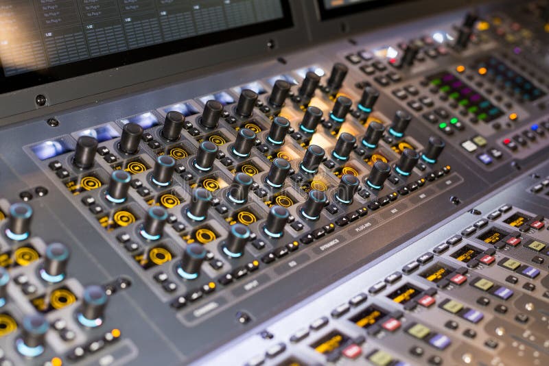 Large Panel of the Stage Controller with Screens Stock Photo - Image of ...