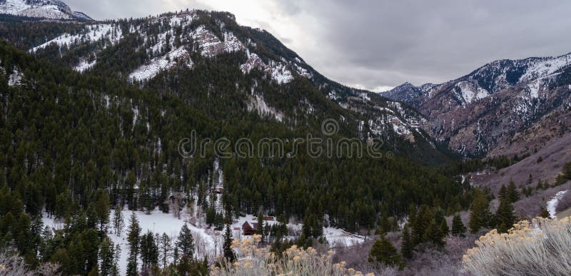 Large Panoramic View on Alpine Loop Scenic Drive at American Fork ...