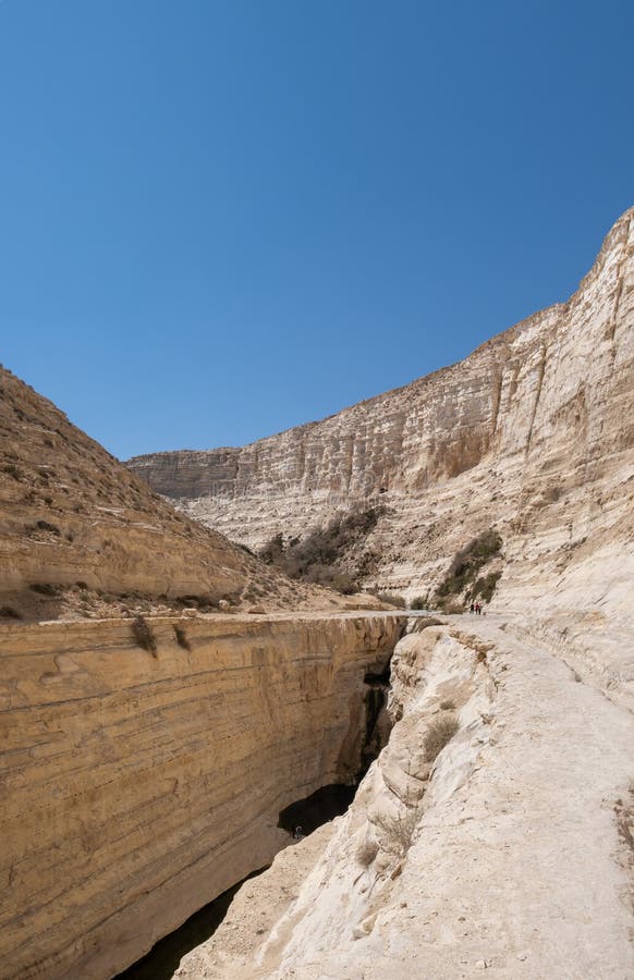 Large Panoramic View of Ein Avdat - a Canyon in the Negev Desert Stock ...