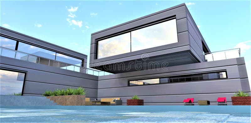 A Large Panoramic Window on the Second Floor of a Private House ...