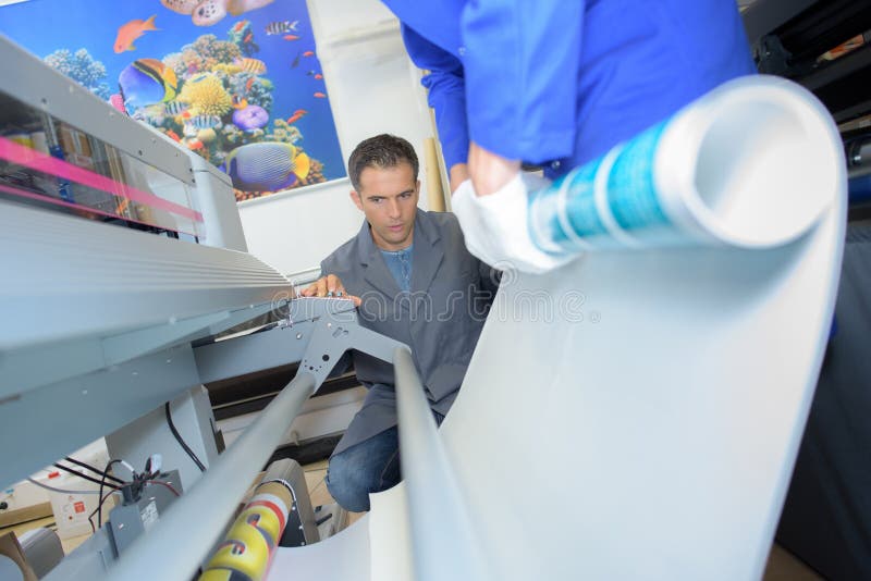 Large Paper Roll Print Machine in Production Stock Photo - Image of ...