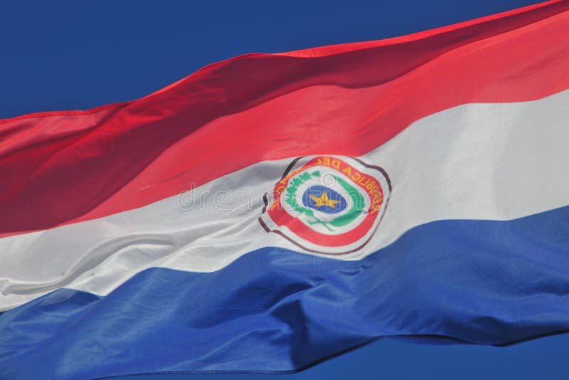 Large Paraguay Flag Waving in the Wind Stock Image - Image of large ...