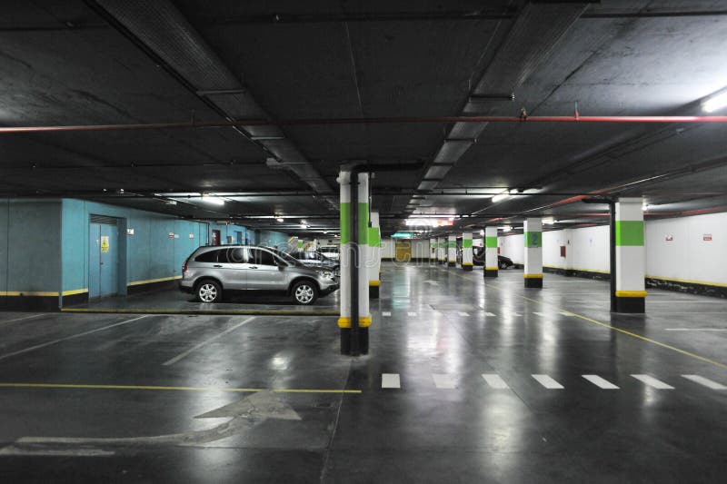 Large Parking Lot with Garage Number for Residents in a Multi-storey ...