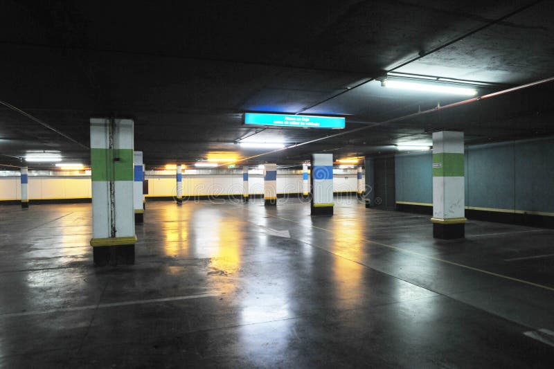 Large Parking Lot with Garage Number for Residents in a Multi-storey ...